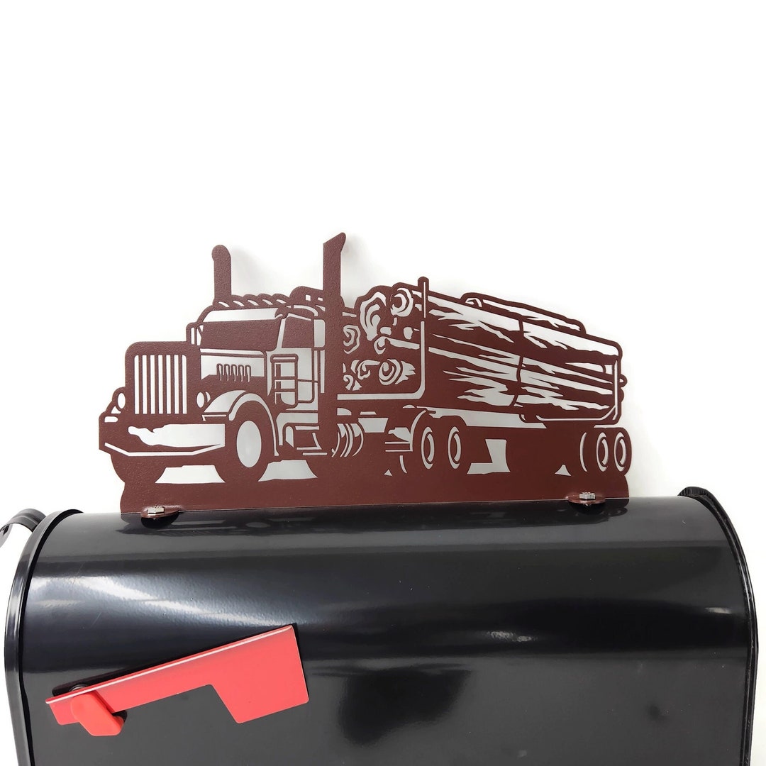 Log Truck Semi Tractor Metal Mailbox Topper 8 Inches Tall -- Does Not ...