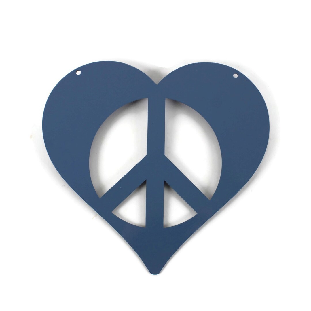 Peace Heart Symbol Metal Wall Art Sign 9 to 18 Inches Wide - Etsy