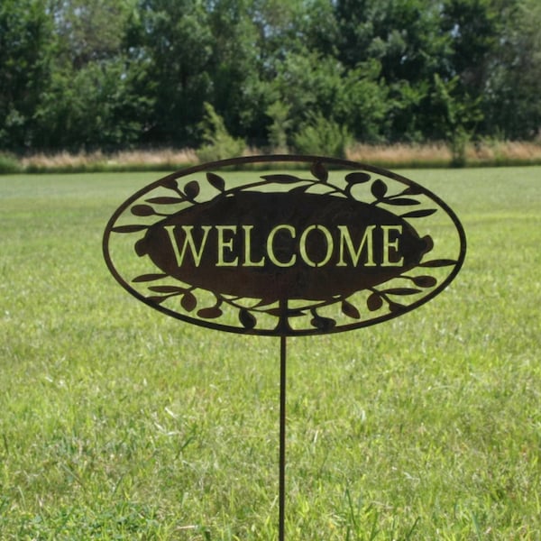 Outdoor Welcome Sign Stake - Etsy