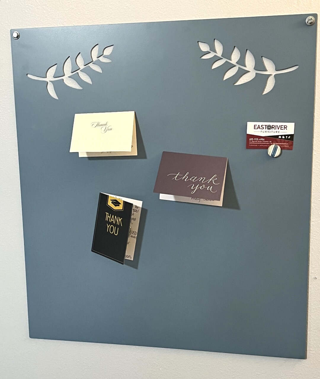 Metal Message Magnet Board Wall Sign With Leaf Pattern 18 to 24 Inches ...