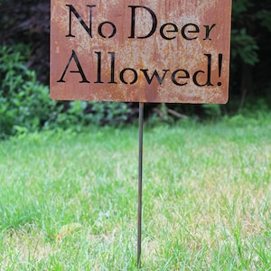 No Deer Allowed Metal Yard Stake Sign 21 to 33 Inches Tall - Etsy