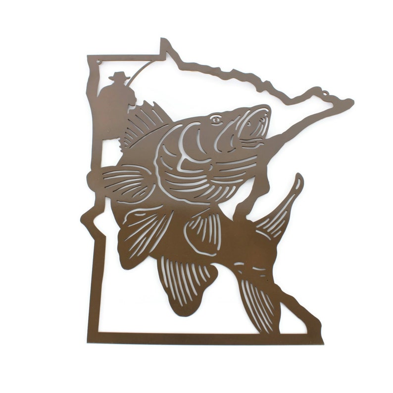 Minnesota Walleye Fishing Metal Wall Art Sign 17.5 Inches Tall - Etsy
