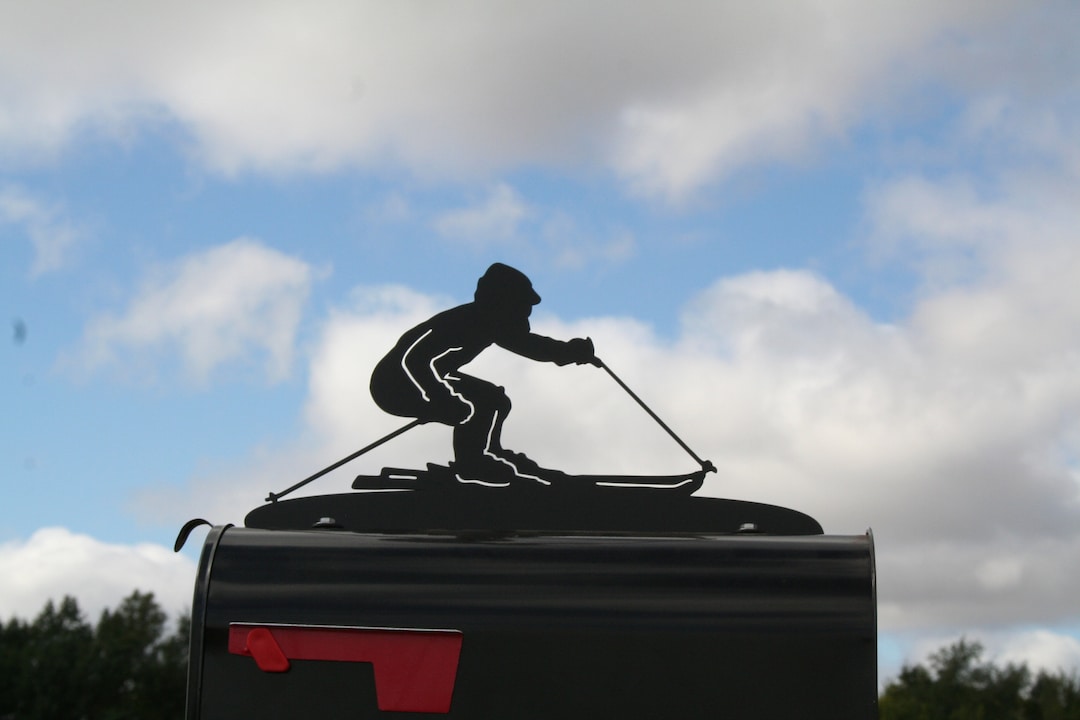 Downhill Snow Skiing Metal Mailbox Topper 8.5 Inches Tall - Does Not ...