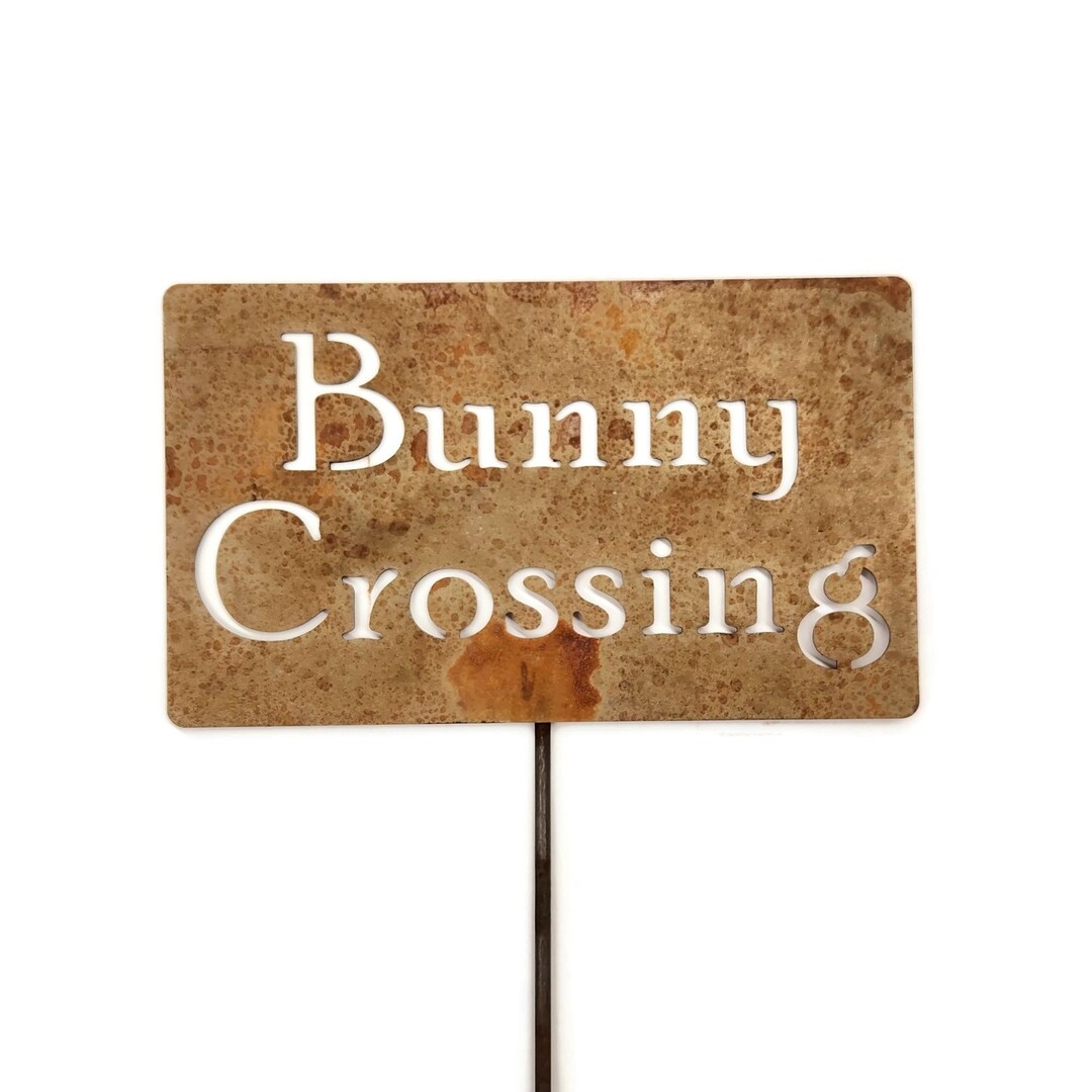 Bunny Crossing Metal Garden Stake Sign 20 to 48 Inches Tall - Etsy