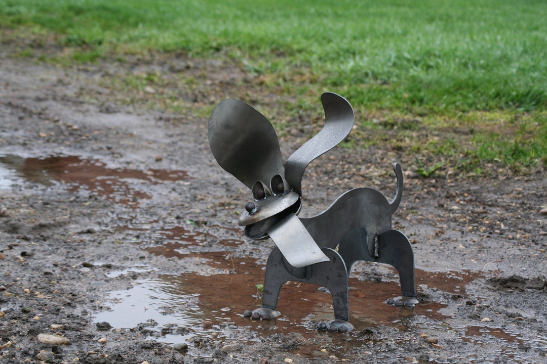 Wiener Dog Dachshund Steel Welded Statue Yard Art 19 Inches Tall 23.25 ...