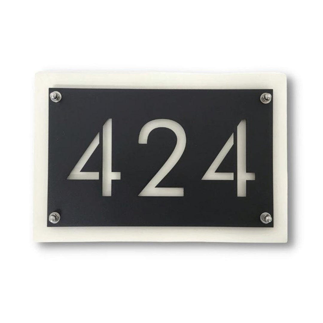 Metal House Number Address Sign 8x12 up to 20x25 Modern Layered Style ...
