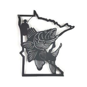 Minnesota Walleye Fishing Metal Wall Art Sign 17.5 Inches Tall - Etsy