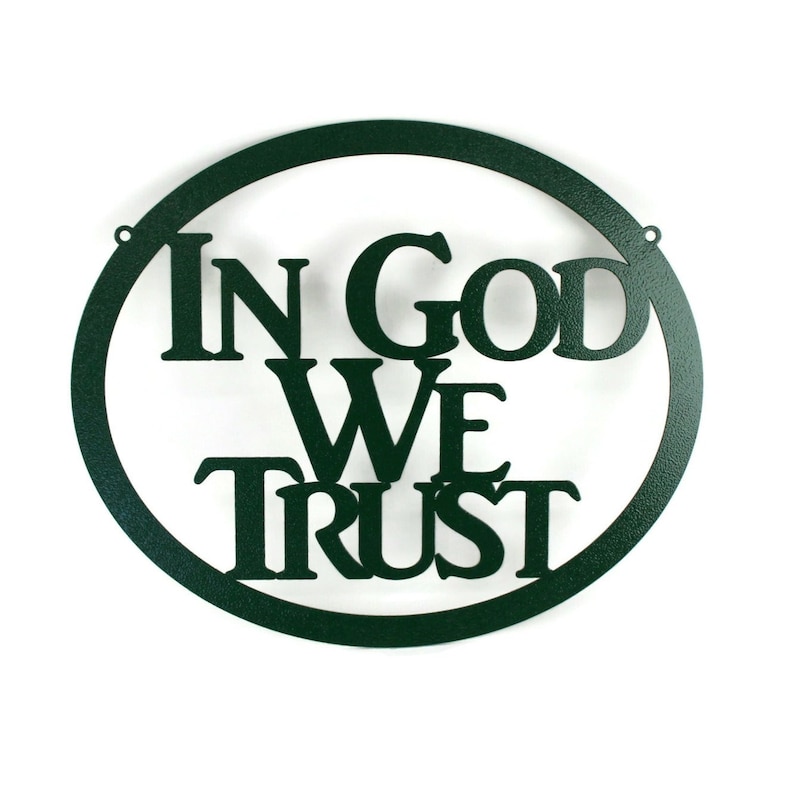 In God We Trust Metal Oval Shaped Wall Art Sign of the United - Etsy