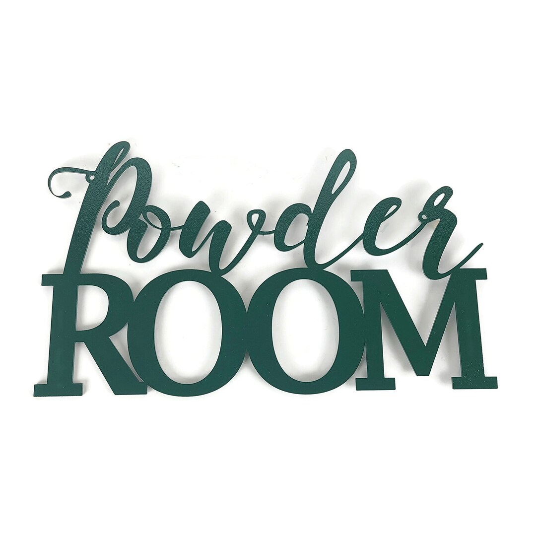 Powder Room Metal Bathroom Sign 17 Inches Wide - Etsy
