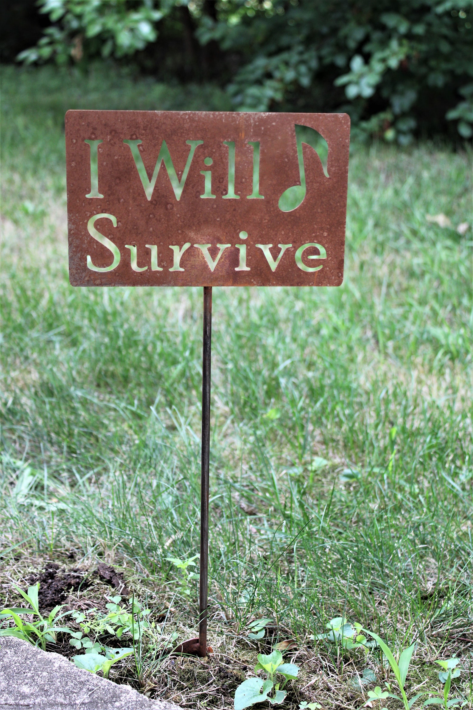I Will Survive Metal Garden Stake Sign Small to XL - Etsy