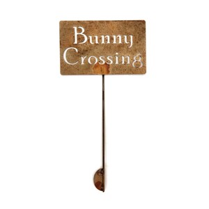 Bunny Crossing Metal Garden Stake Sign 20 to 48 Inches Tall - Etsy