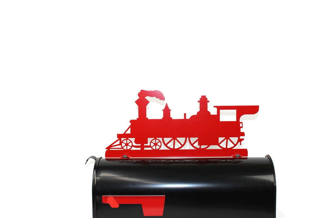 Train Engine Metal Mailbox Topper 18 Inches Wide - Does Not Include a ...