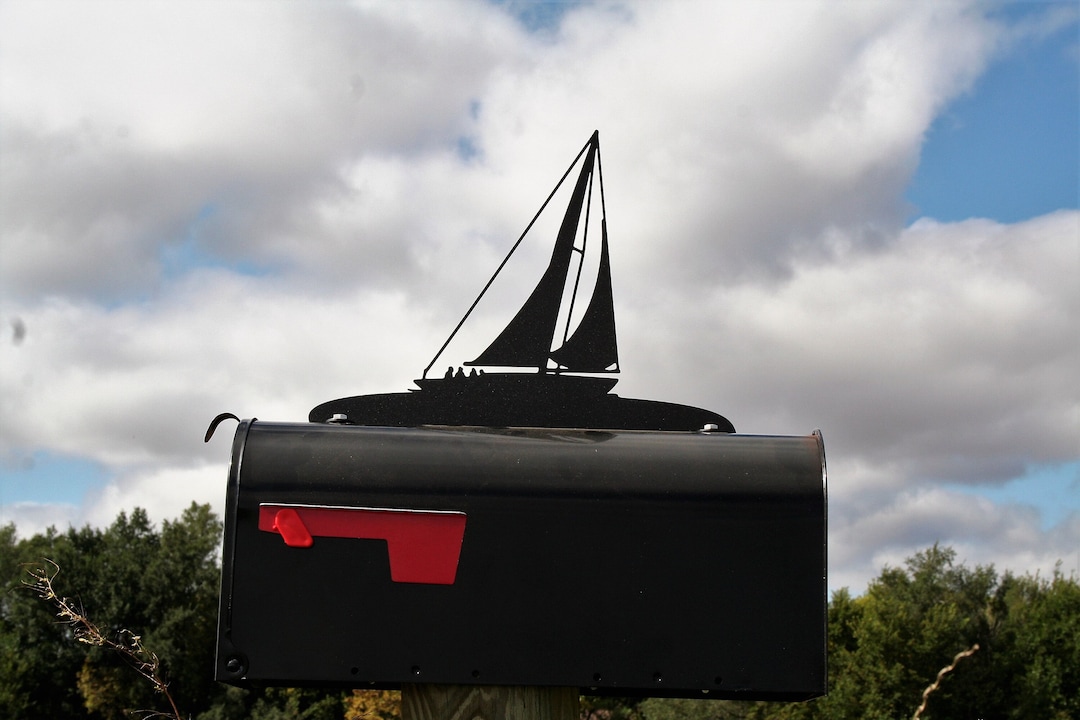 Sailboat Metal Mailbox Topper 10.5 Inches Tall - Does Not Include a ...
