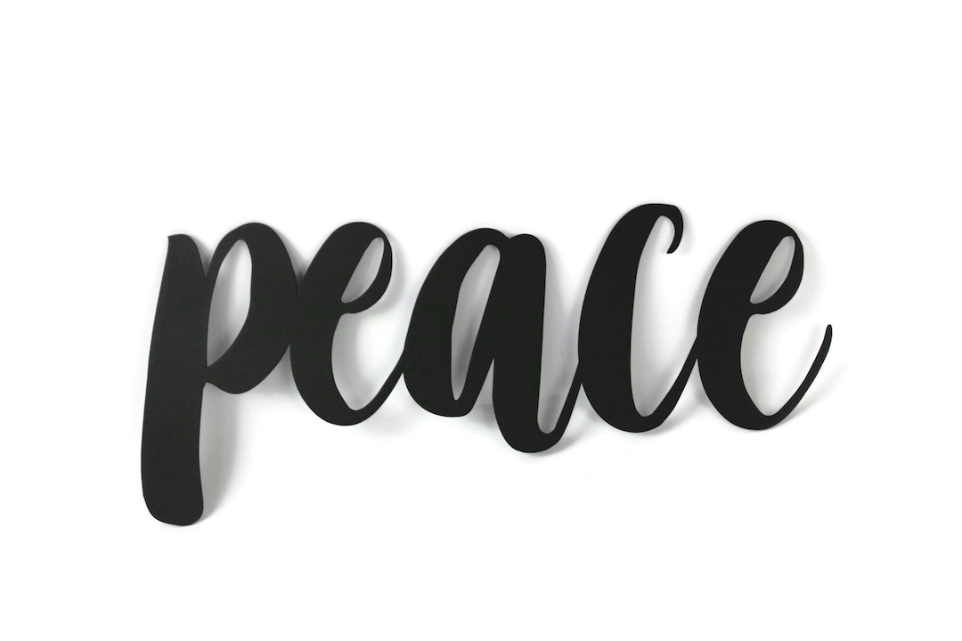 Peace Metal Script Word Sign 13 to 19 Inches Wide - Etsy