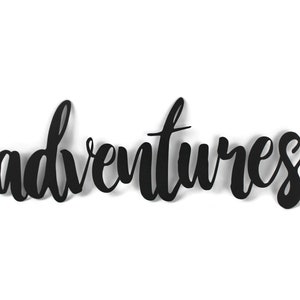 Adventures Metal Script Word Sign 16.5 to 21 Inches Wide - Etsy