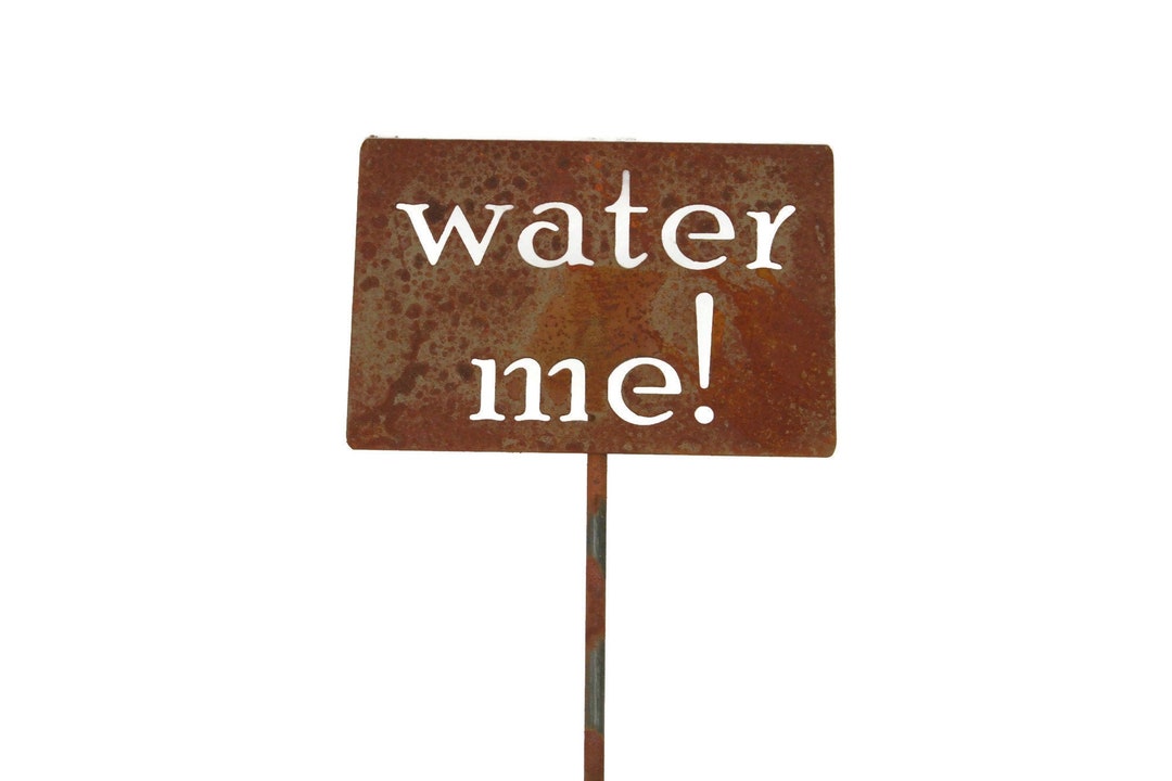 Water Me Metal Garden Stake 20 to 28 Inches Tall - Etsy