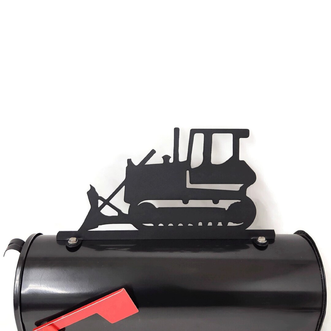 Bull Dozer Metal Powder Coated Mailbox Topper 7.5 Inches Tall Does Not ...
