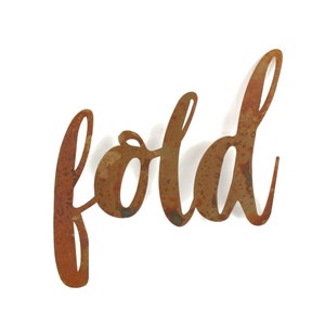 Fold Metal Steel Script Sign 7.25 to 10.75 Inches Wide Word Art DIY ...