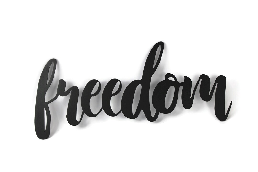 Freedom Metal Script Word Sign 12 to 19 Inches Wide - Etsy
