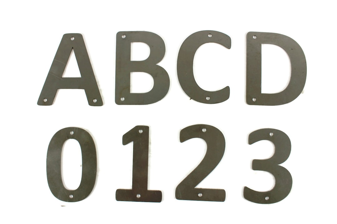 Metal Letters and Numbers Rounded Font 4 Inches Tall - Etsy