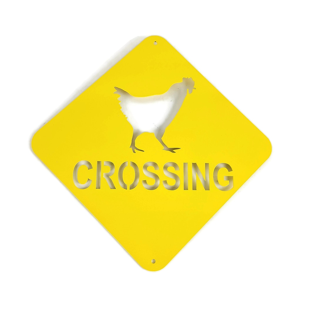 Metal Chicken Crossing Sign 12 Inches Tall - Etsy
