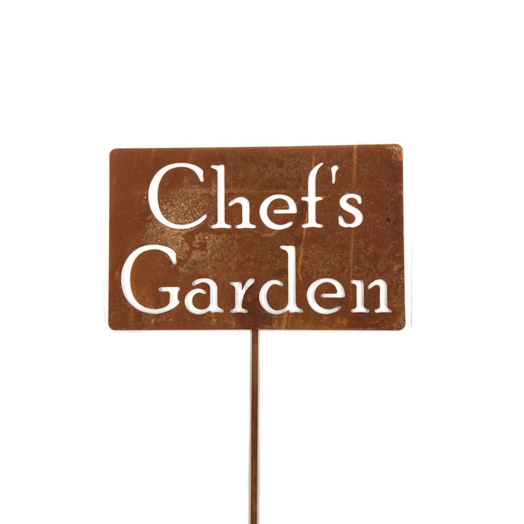 Chef's Garden Metal Garden Stake Sign 21 to 33 Inches Tall - Etsy
