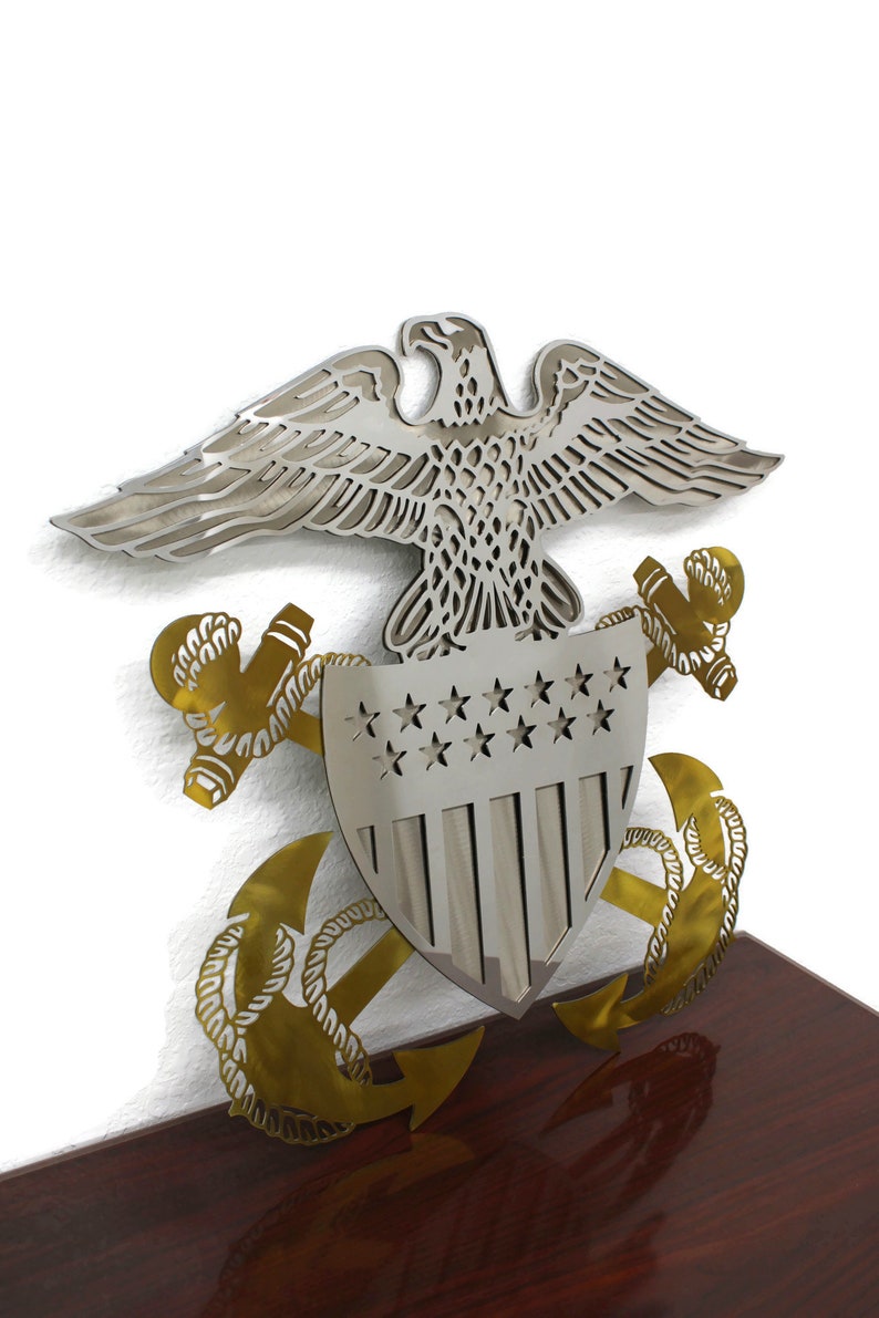 US Navy Officer's Crest: Stainless Steel Wall Art (19-30 Inches ...