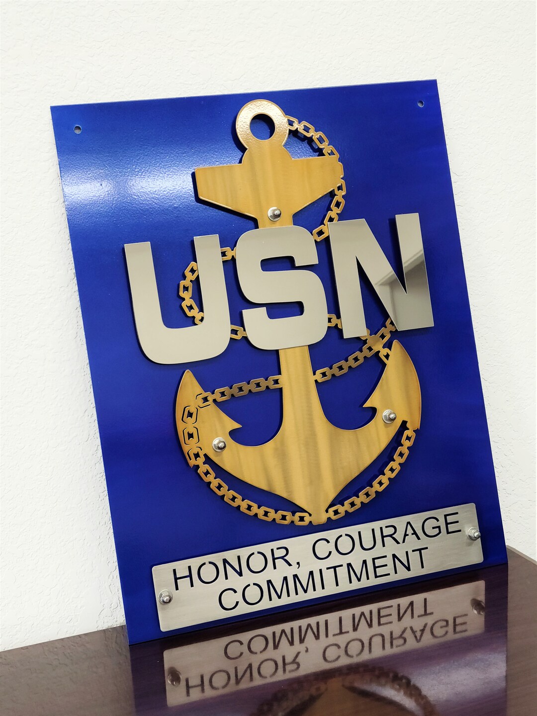 US Navy Chief Petty Officer Stainless Steel Anchor Sign - Personalized ...