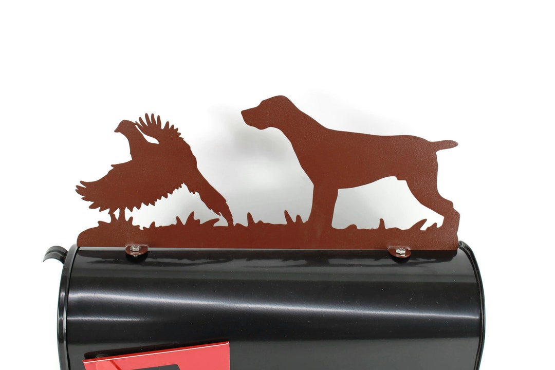 German Shorthair Pointer Mailbox Topper: Pheasant Hunting Dog Metal Art ...