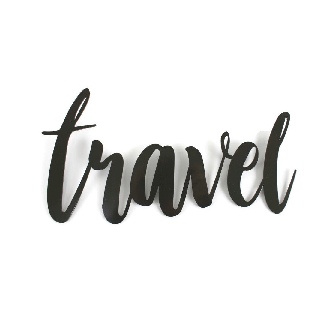 Travel Metal Script Word Sign 12.25 to 18 Inches Wide - Etsy