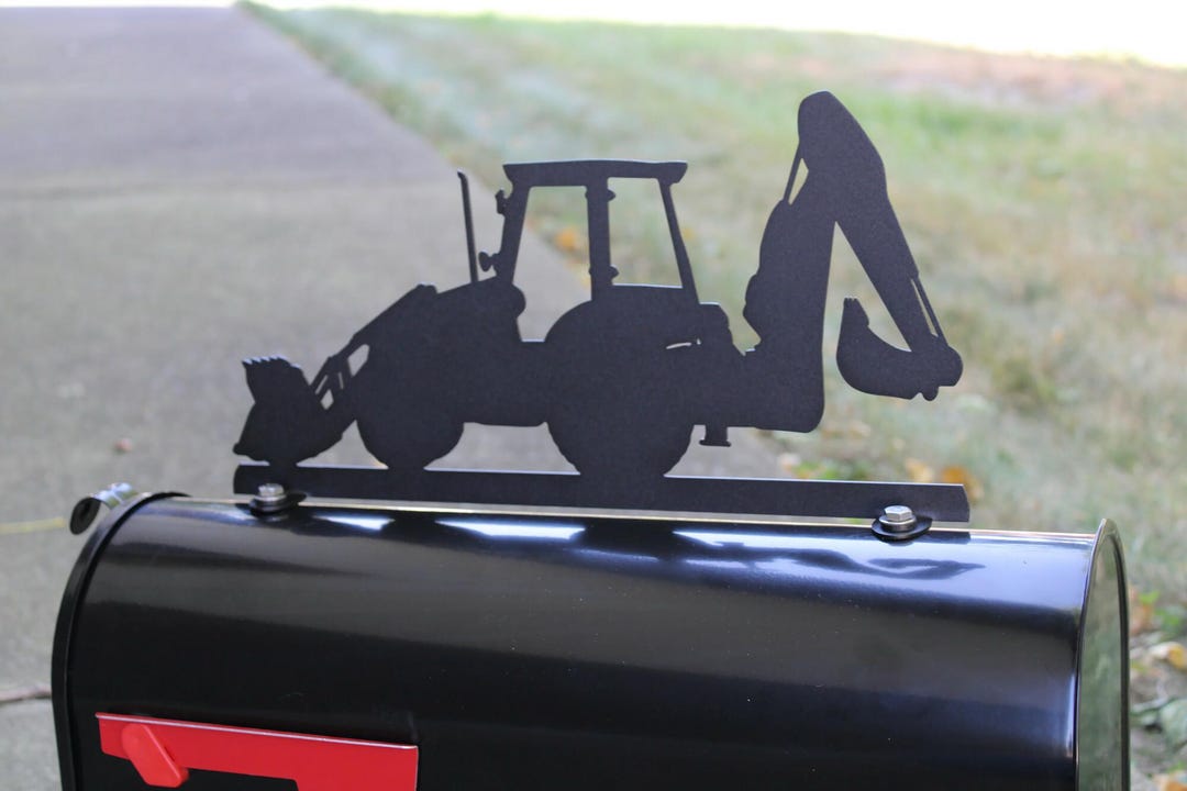 Backhoe Digger Loader Metal Mailbox Topper 7.5 Inches Tall - Does Not ...