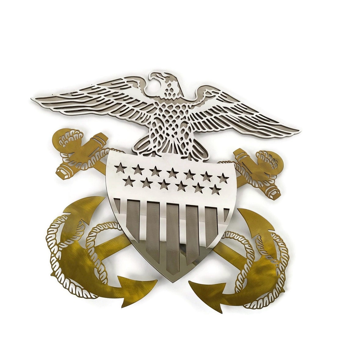 US NAVY Officer's Crest Stainless Steel Wall Sign 19 to - Etsy