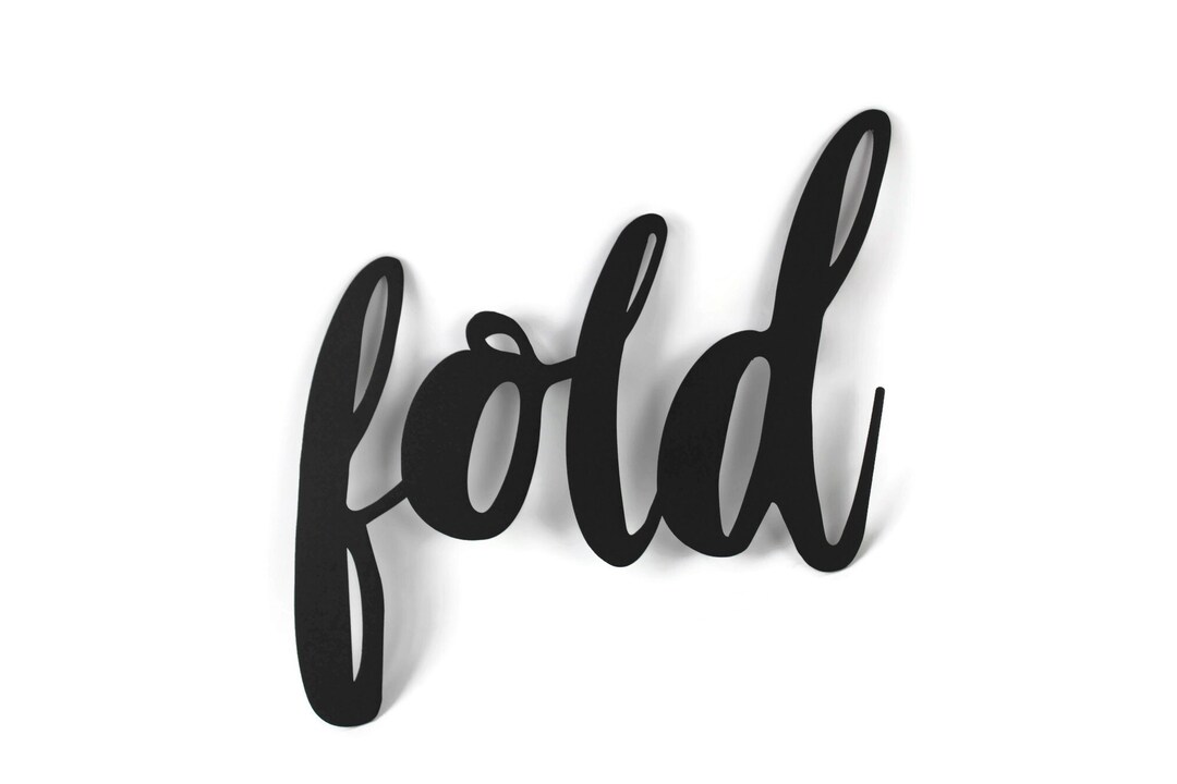 Letrero con texto en inglés fold Metal Script de 7,25 a 10,75 pulgadas ...