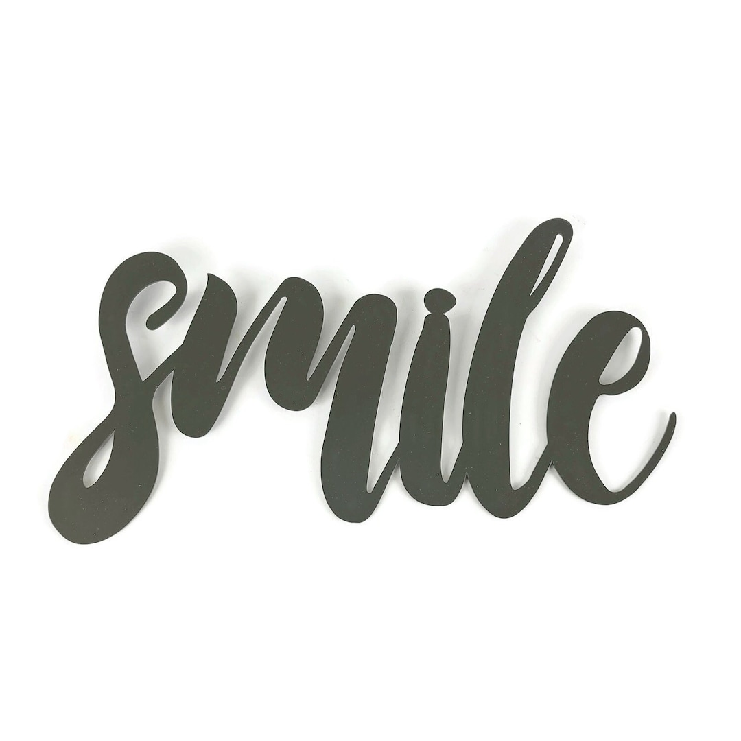 Smile Metal Script Word Sign 9.75 to 14 Inches Wide - Etsy