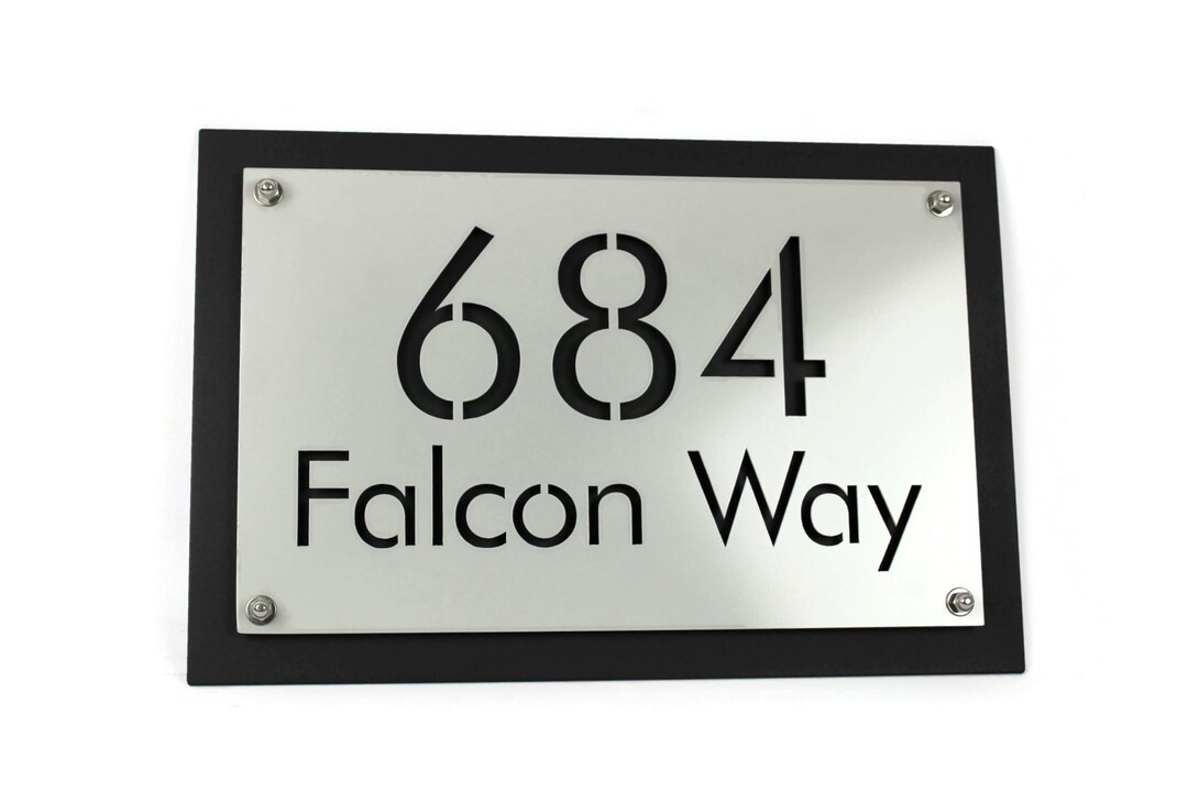 Metal Street Address or Name Sign Layered Design 12x18" up to 15x24 ...