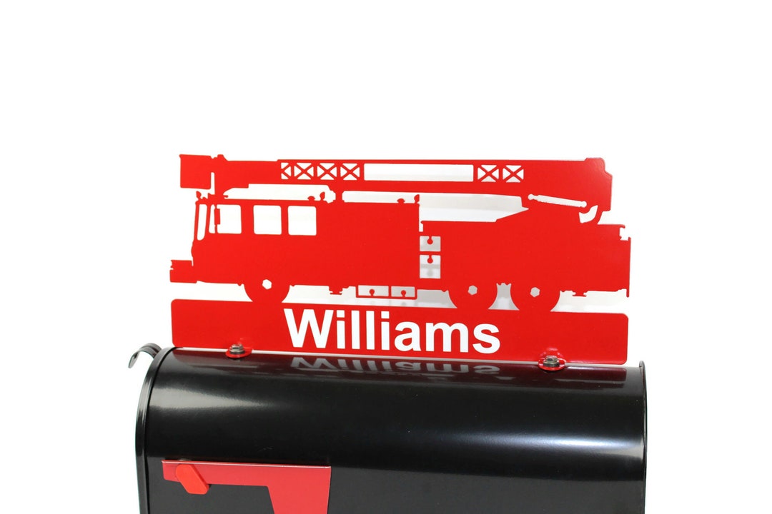Fire Truck Engine Custom Metal Mailbox Topper 18 Inches Wide - Does Not ...