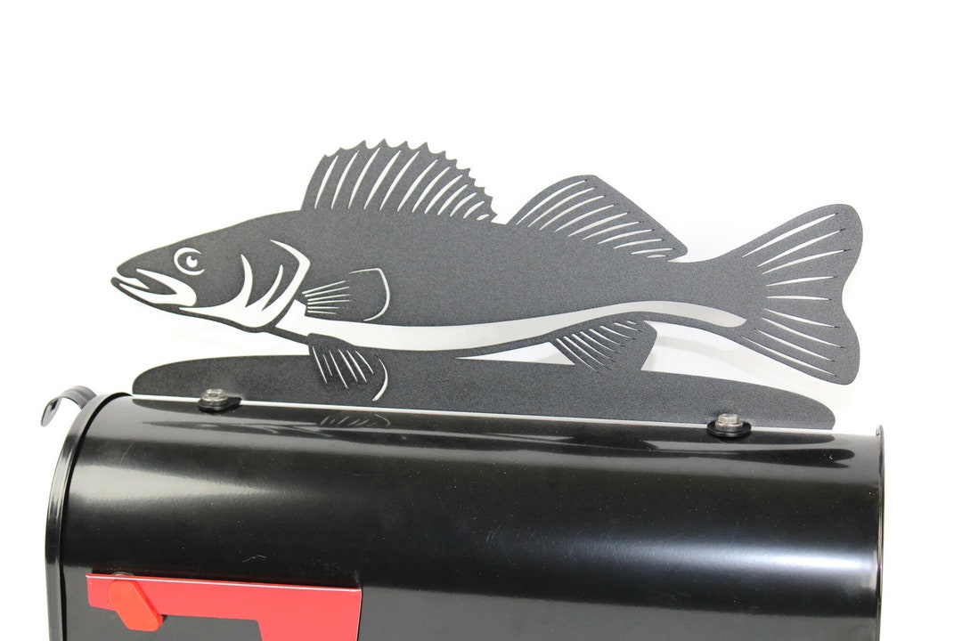 Walleye Fish Metal Mailbox Topper 6.5 Inches Tall - Does Not Include a ...