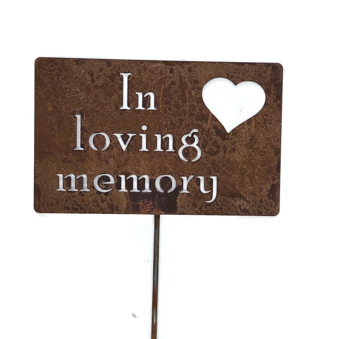 In Loving Memory Metal Garden Stake: Heart Grave Marker (23-48 Inches ...