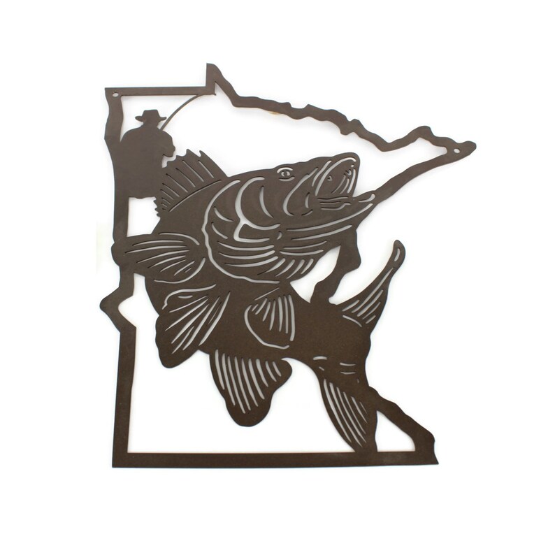 Minnesota Walleye Fishing Metal Wall Art Sign 17.5 Inches Tall - Etsy