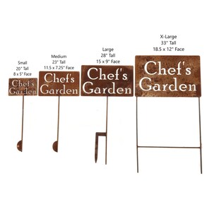 Chef's Garden Metal Garden Stake Sign 21 to 33 Inches Tall - Etsy