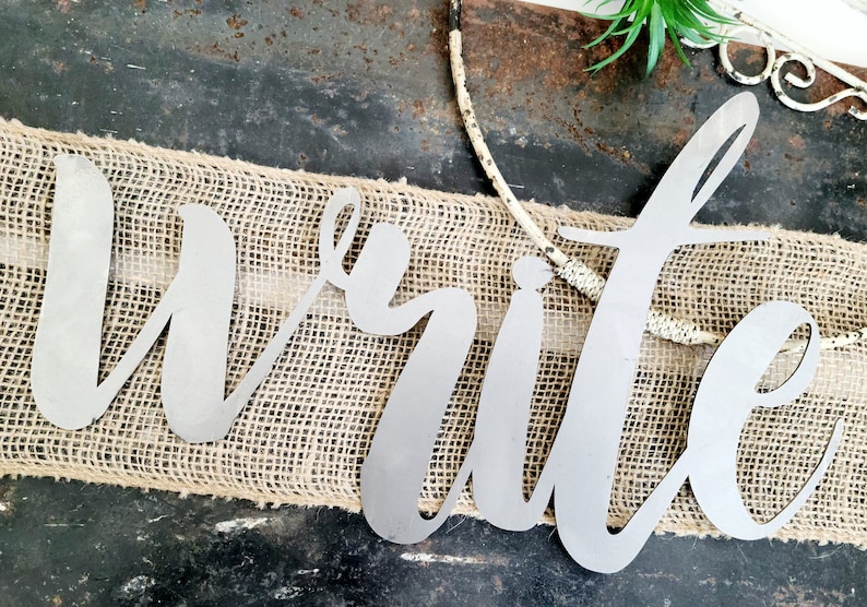 Write Metal Script Word Sign 10.75 to 15 Inches Wide - Etsy