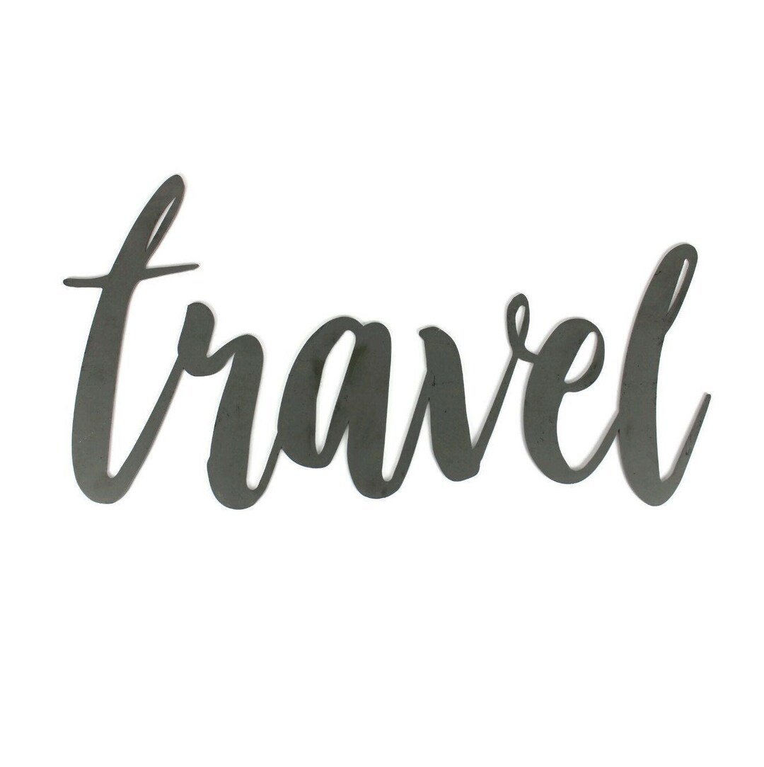 Travel Metal Script Word Sign 12.25 to 18 Inches Wide - Etsy