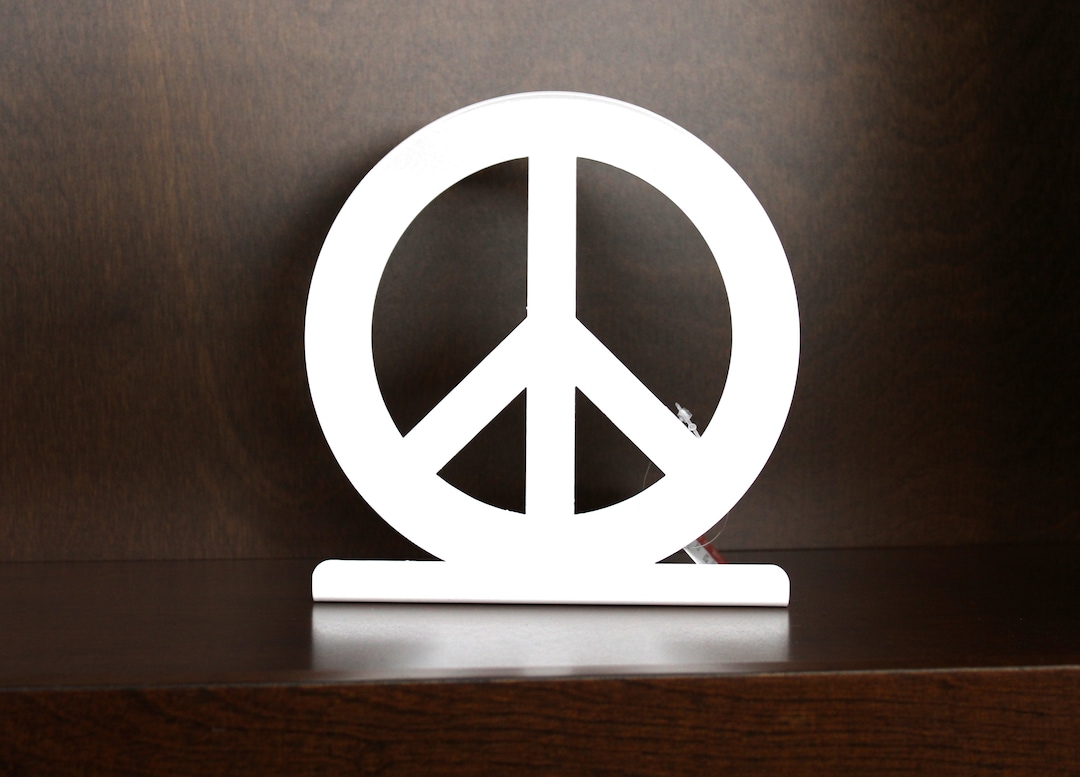 Peace Sign Tabletop Metal Decor 6.75 Inches Tall - Etsy