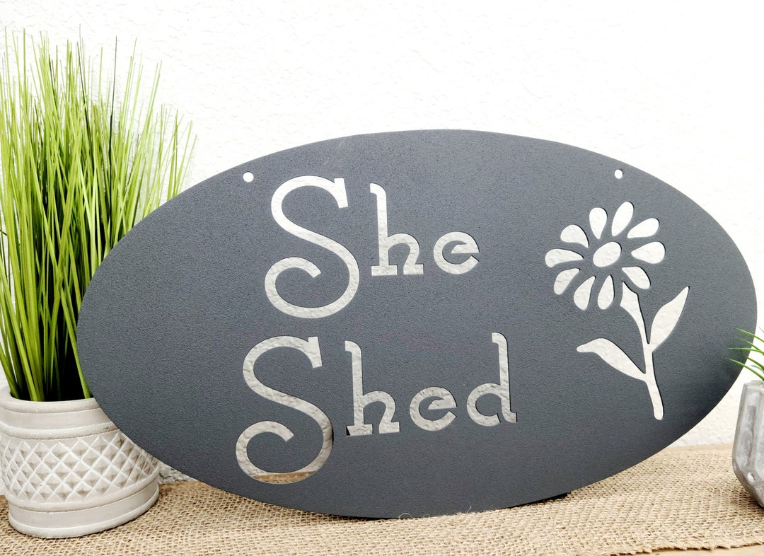 Metal She Shed Garden Sign 18 Inches Wide - Etsy