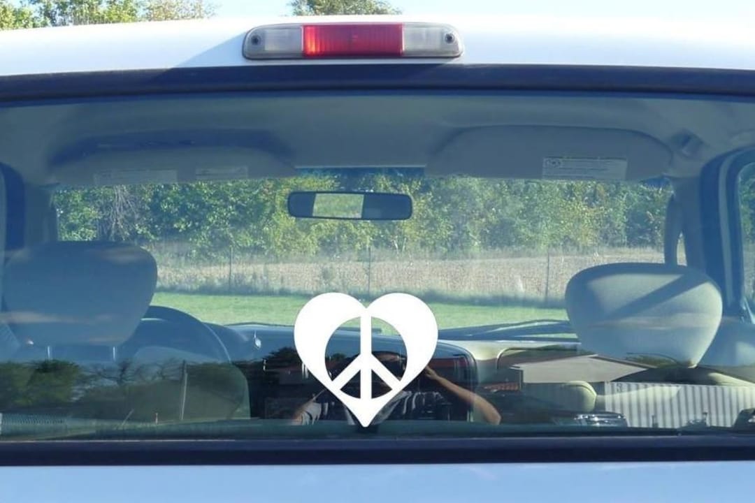 Peace Heart Outdoor Safe Vinyl Decal Sticker 4 to 6 Inches Tall - Etsy