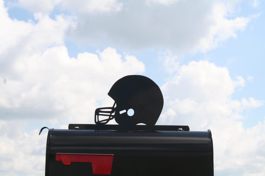 Football Helmet Metal Mailbox Topper 6.75 Inches Tall - Does Not ...