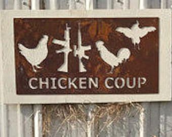 Farm Fresh Eggs. Spoiled Rotten Hens. Metal Chicken Coop Sign 20 Inches ...