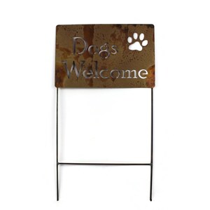 Dogs Welcome Paw Print Metal Yard Sign 20 to 48 Inches Tall - Etsy