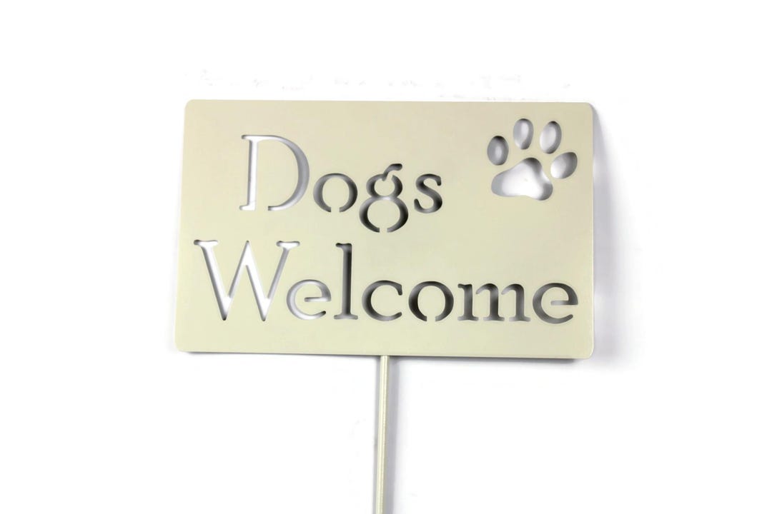 Dogs Welcome Paw Print Metal Yard Sign 20 to 48 Inches Tall - Etsy
