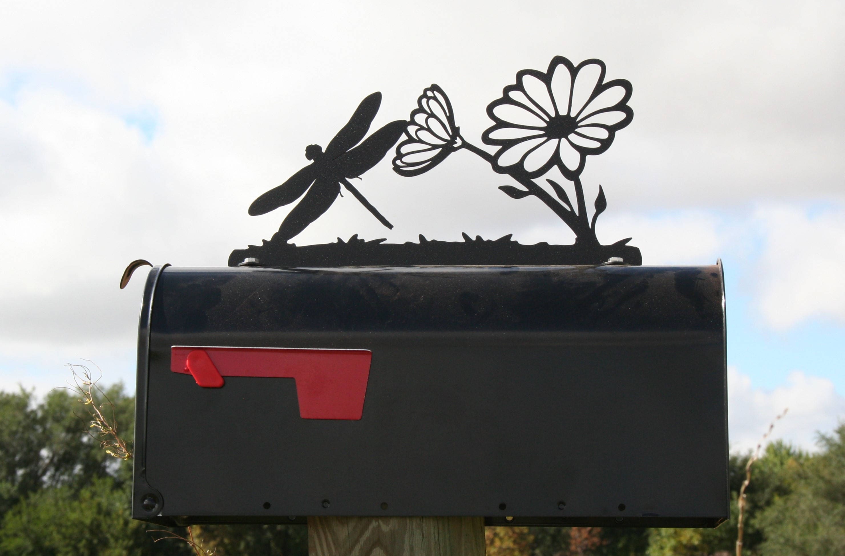 Garden Metal Mailbox Topper Metal Flower Mailbox Top | Etsy